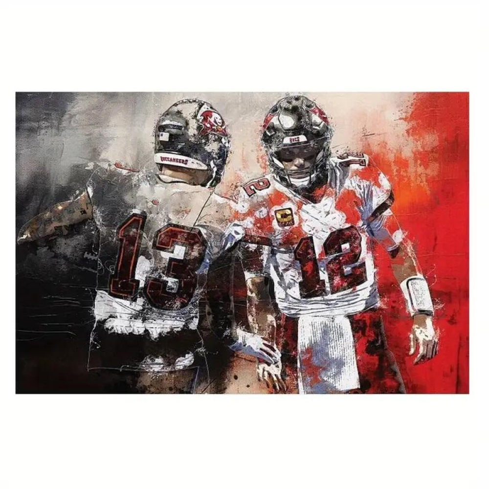 Tom Brady & Mike Evans Buccaneers 12x18 Photo On Rolled Canvas ...