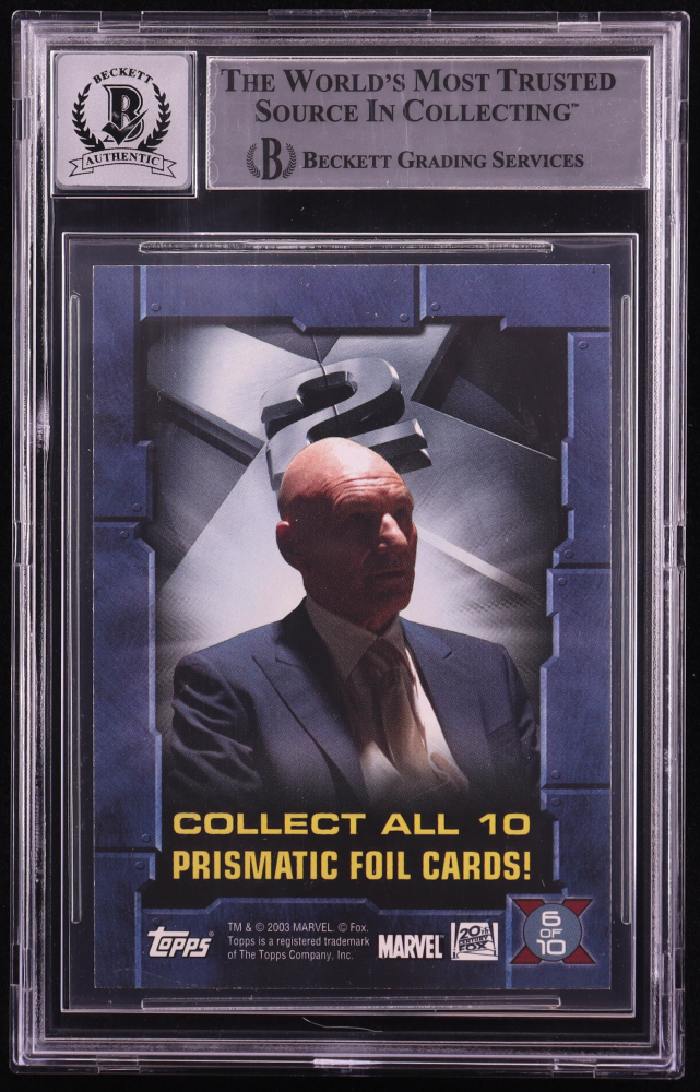 Patrick Stewart Signed 2003 Topps X2 X-Men United Foil #6 Professor ...