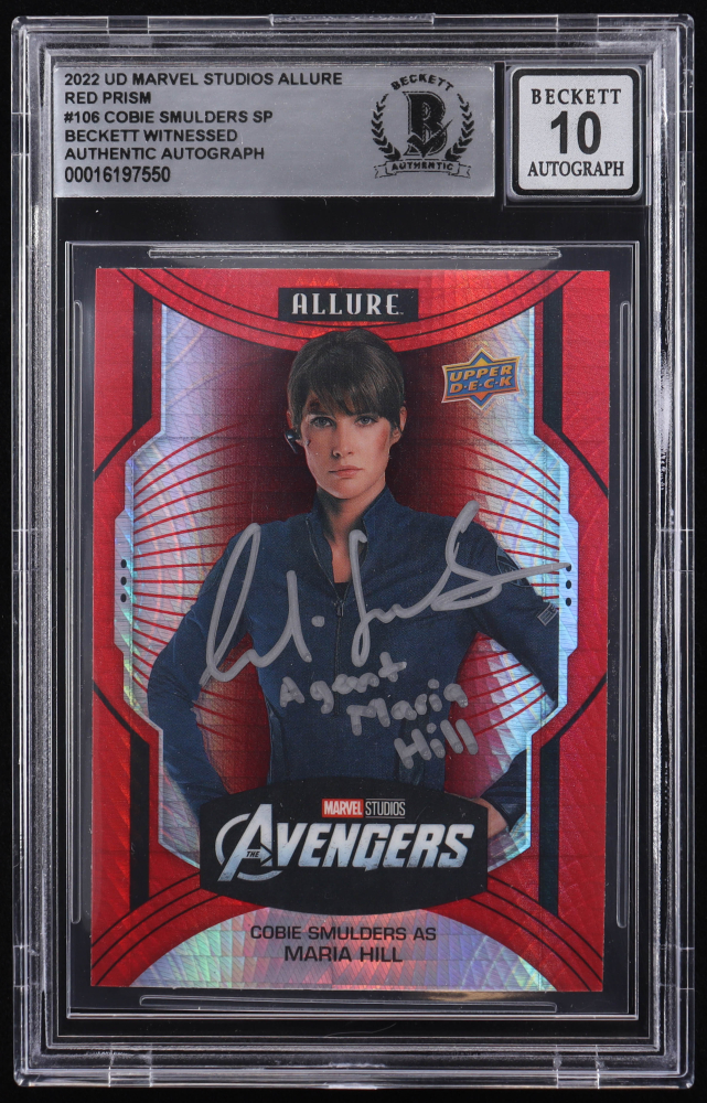 Cobie Smulders Signed 2022 Upper Deck Marvel Studios Allure Red Prism ...