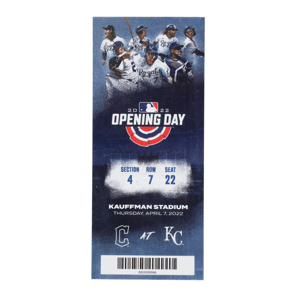 2022 Opening Day Royals Commemorative Souvenir Ticket | Bobby Witt Jr ...