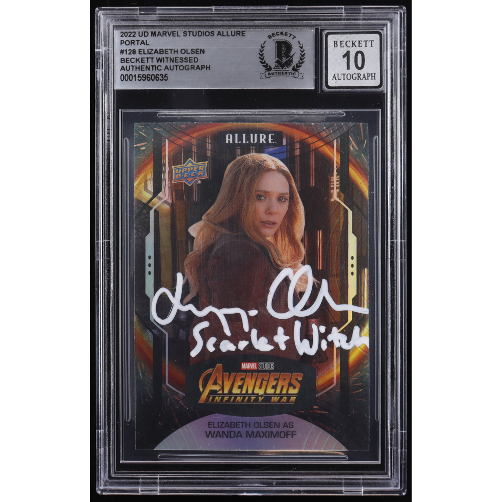 Elizabeth Olsen Signed 2022 Upper Deck Marvel Studios Allure Portal ...