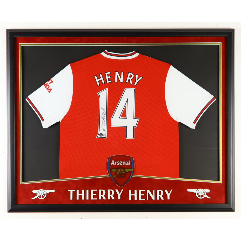 Thierry Henry Signed Arsenal FC Custom Framed Jersey (Beckett ...