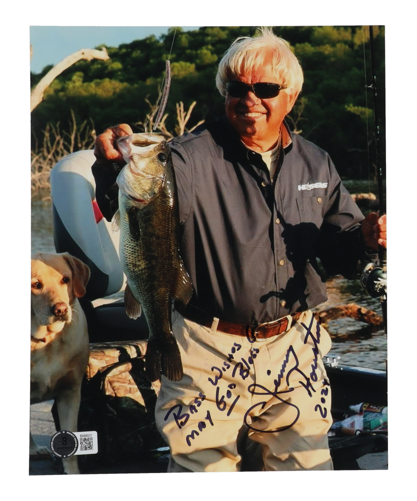 Jimmy Houston Signed 8x10 Photo Inscribed "Bass Wishes, May God Bless ...