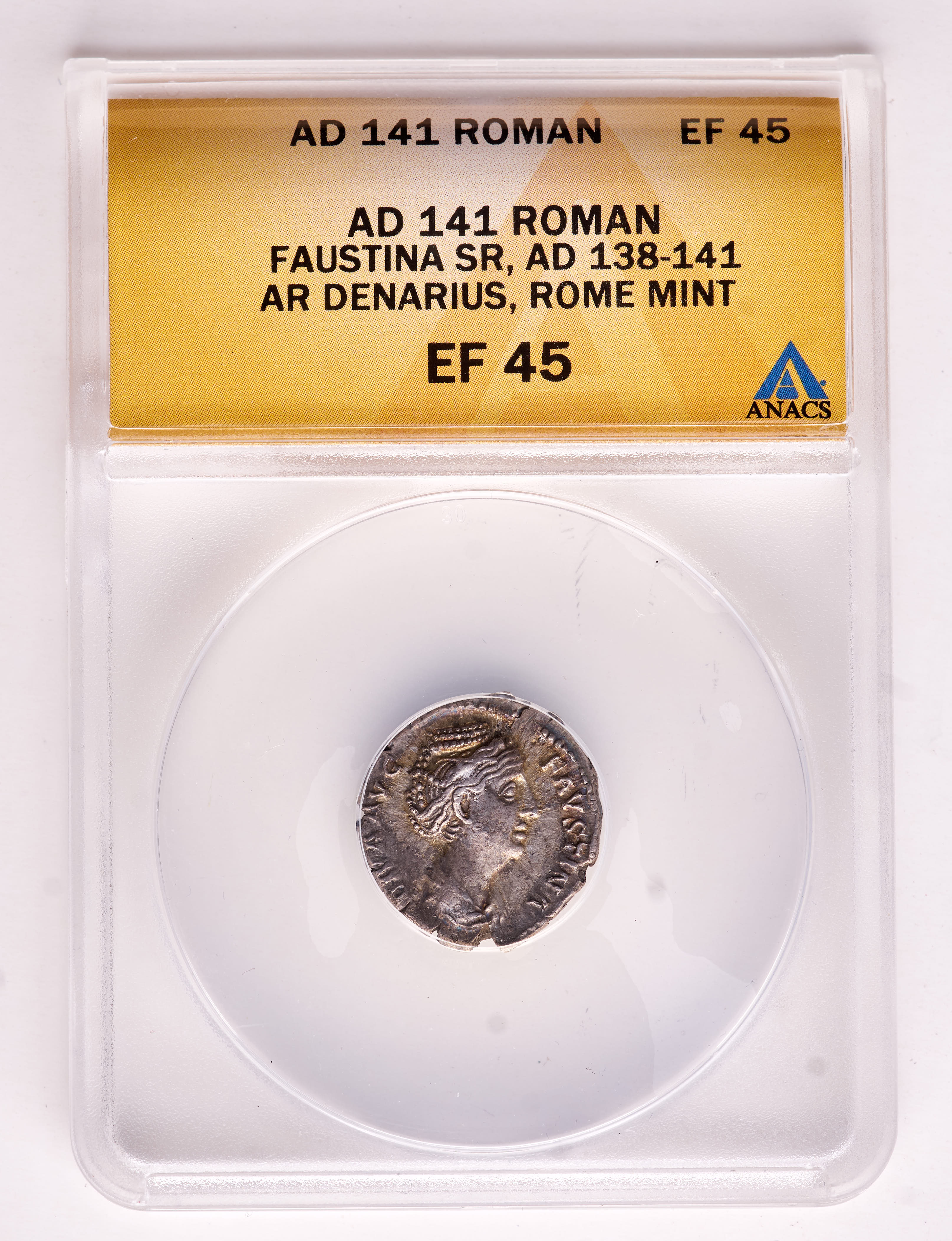 Diva Faustina Senior (A.D. 138-141) Roman Empire AR Denarius Rome Mint ...