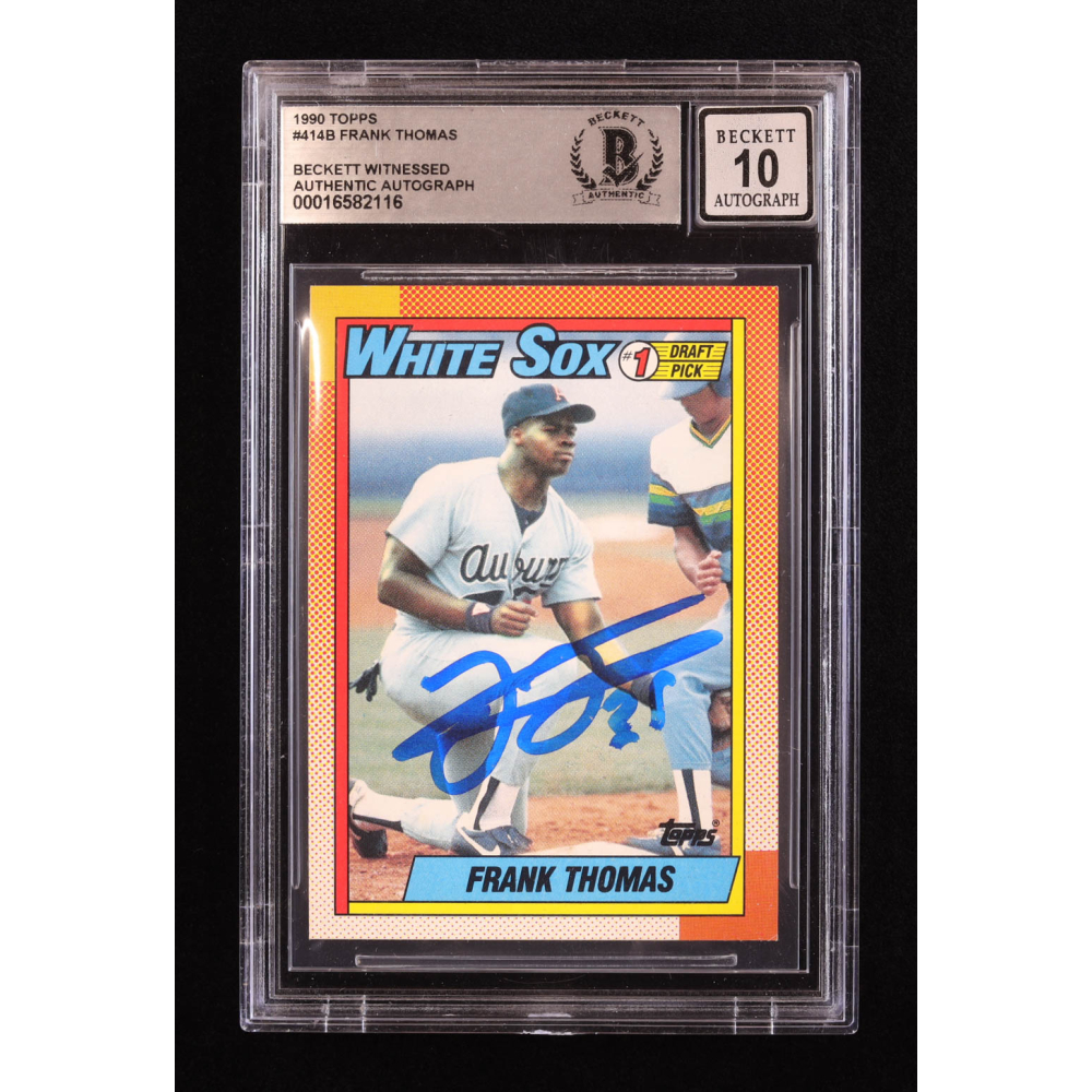 Frank Thomas Signed 1990 Topps #414B RC (BGS | Autograph Grade 10 ...
