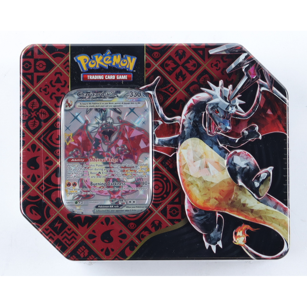 Pokemon Scarlet & Violet: Paldean Fates Shiny Charizard EX Tin With (5 ...