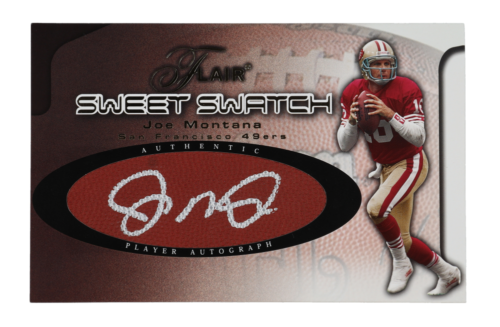 Joe Montana 2002 Flair Sweet Swatch Fottball Autograph #45/50 ...