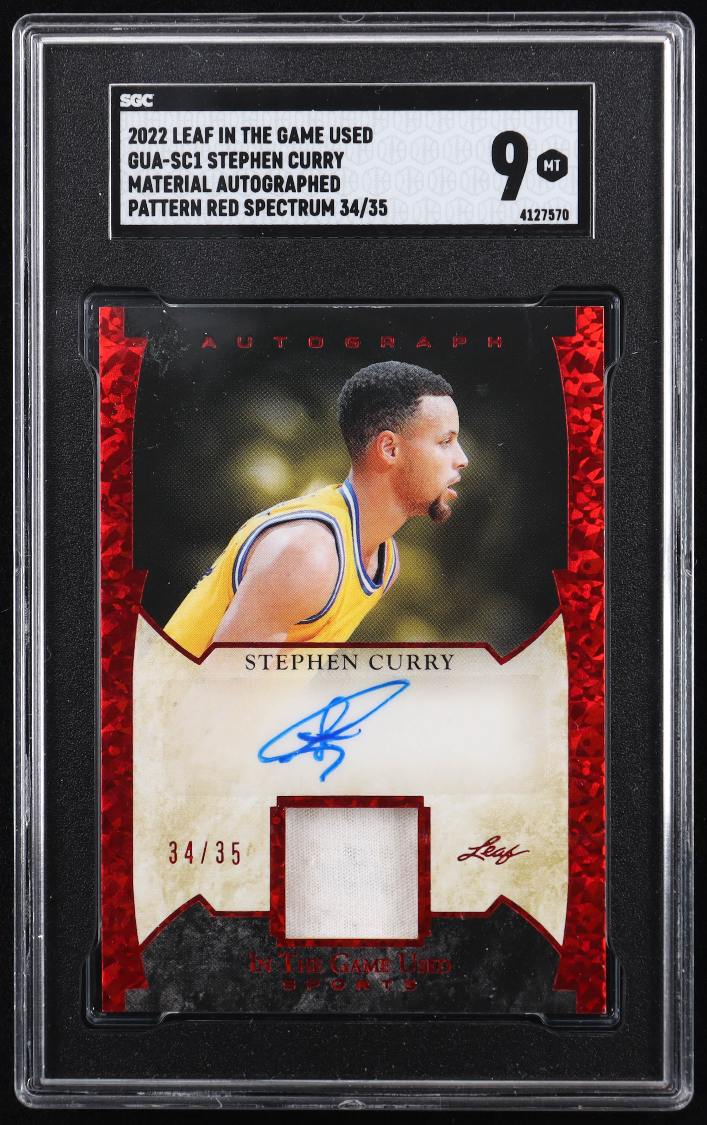 Stephen Curry 2022 ITG Used Sports Autograph Material Red Pattern # ...