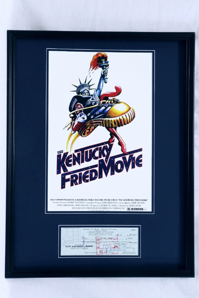 Bill Bixby Signed "The Kentucky Fried Movie" Custom Framed Check ...