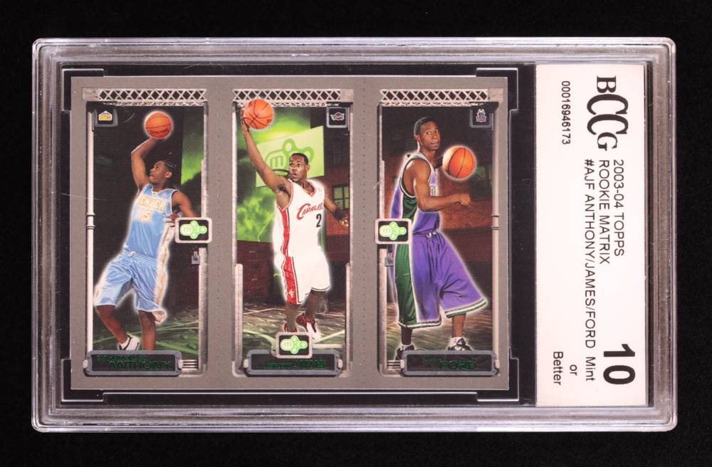 Carmelo Anthony / LeBron James / T.J. Ford 2003-04 Topps Rookie Matrix ...