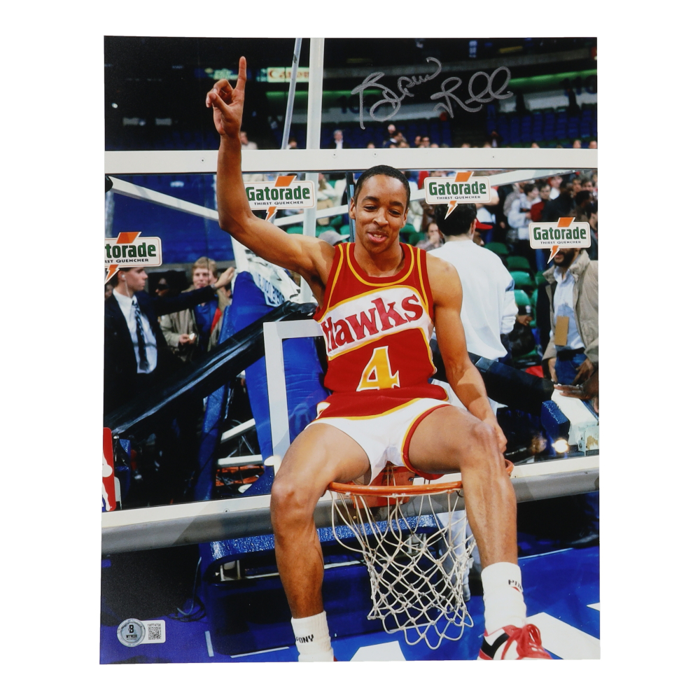 Spud Webb Signed Hawks 11x14 Photo (Beckett) | Pristine Auction