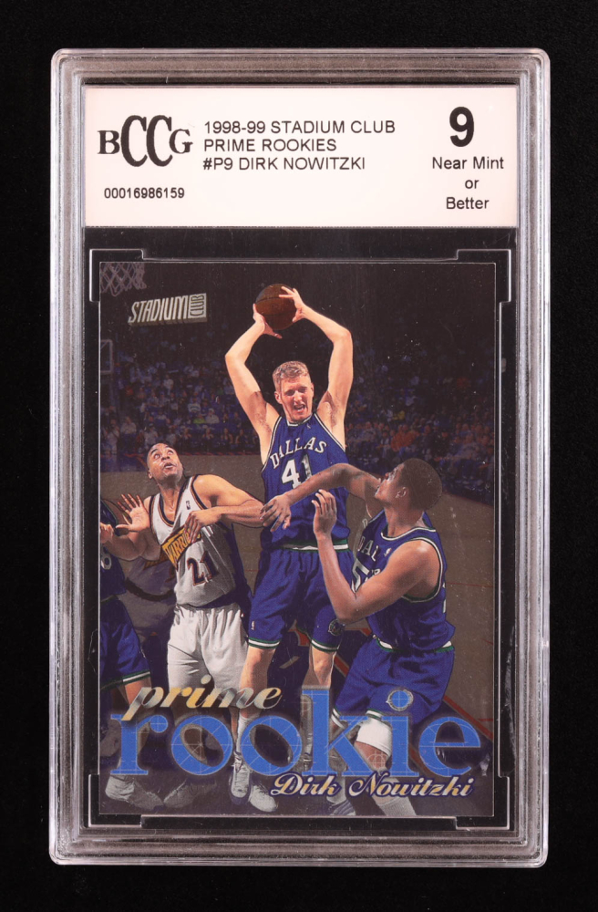Dirk Nowitzki 1998-99 Stadium Club Prime Rookies #P9 RC (BCCG 9 ...