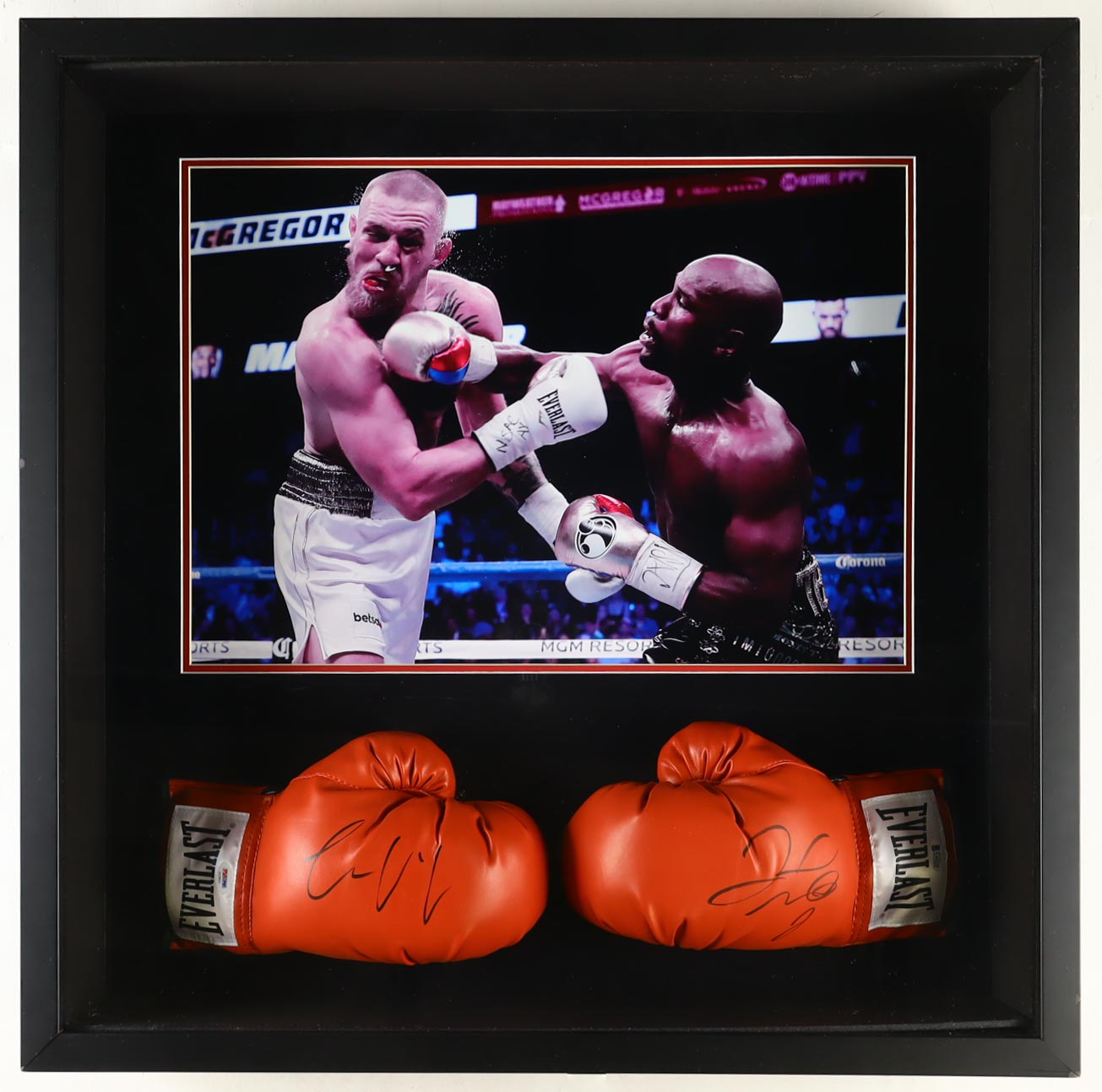 Floyd Mayweather Jr. & Conor McGregor Signed Custom Shadowbox Framed ...