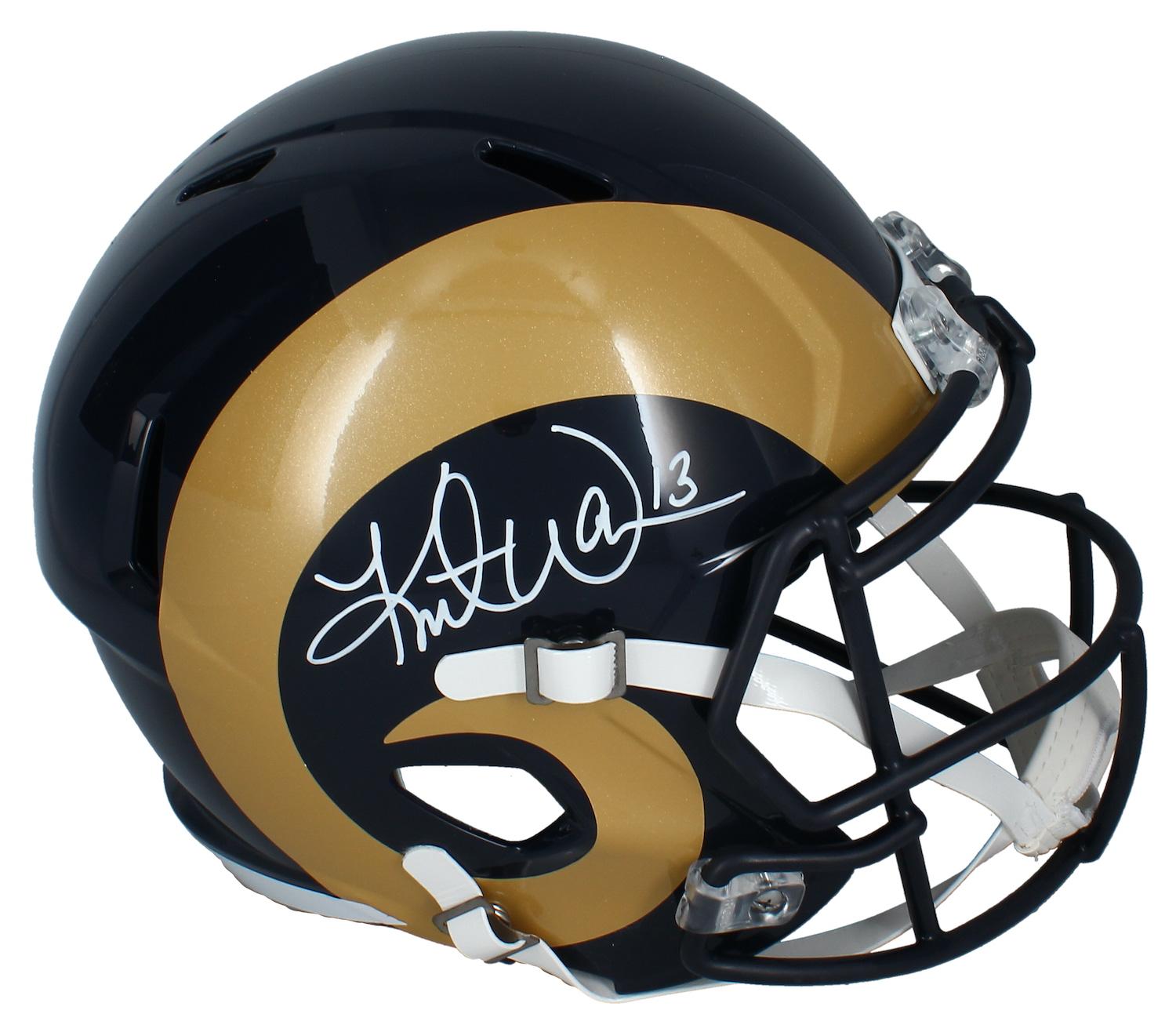 Kurt Warner Signed Rams Full-Size Throwback Alternate Speed Helmet ...