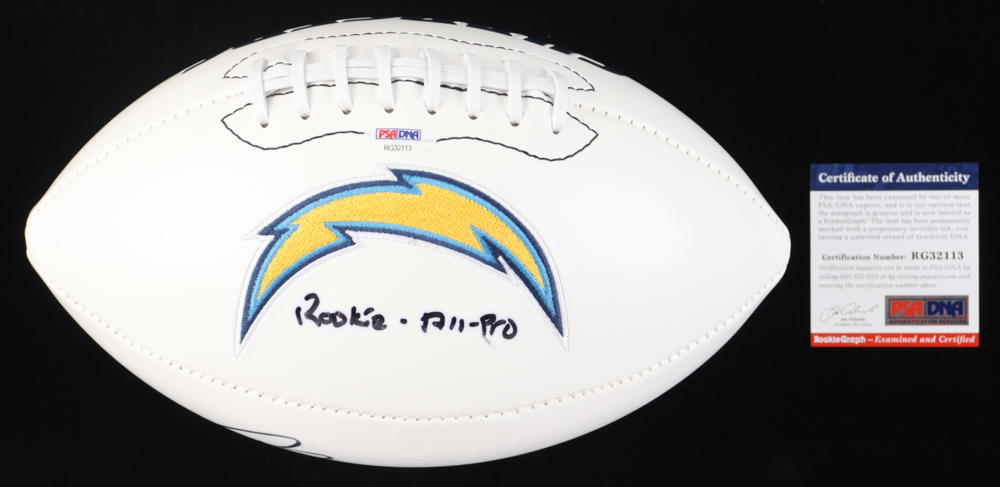 Derwin James Signed Chargers Logo Football Inscribed "Rookie All-Pro ...