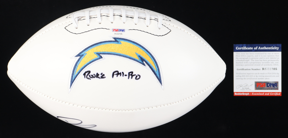 Derwin James Signed Chargers Logo Football Inscribed "Rookie All-Pro ...