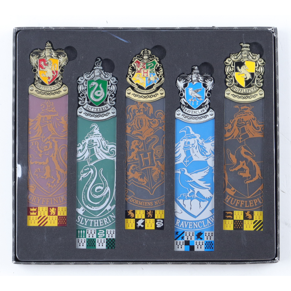 Official "Harry Potter" Set of (5) Hogwarts House Crests Bookmark ...