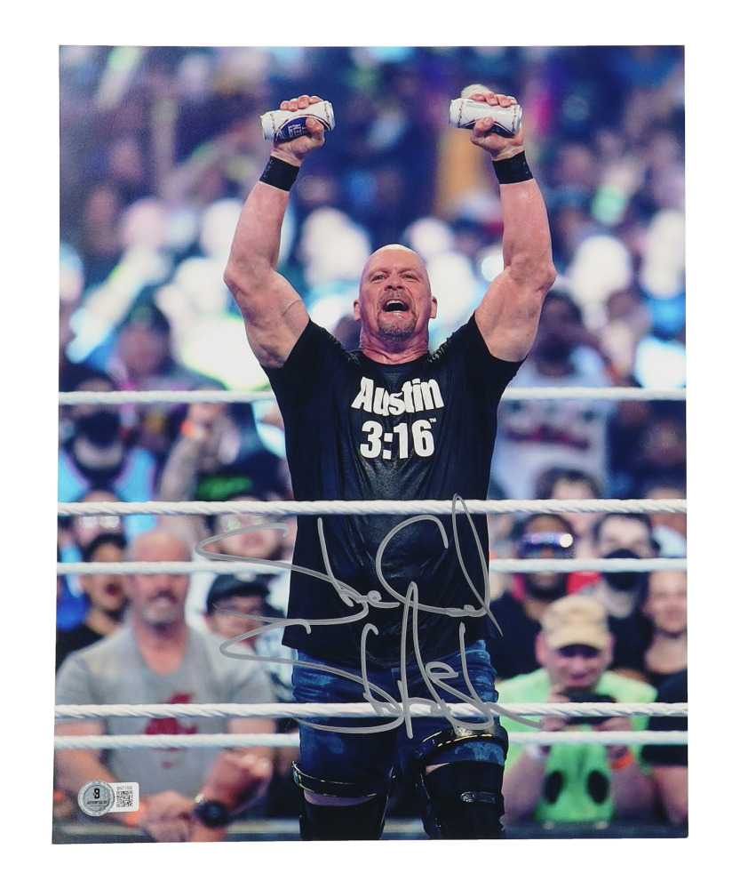 "Stone Cold" Steve Austin Signed WWE 11x14 Photo (Beckett) | Pristine ...