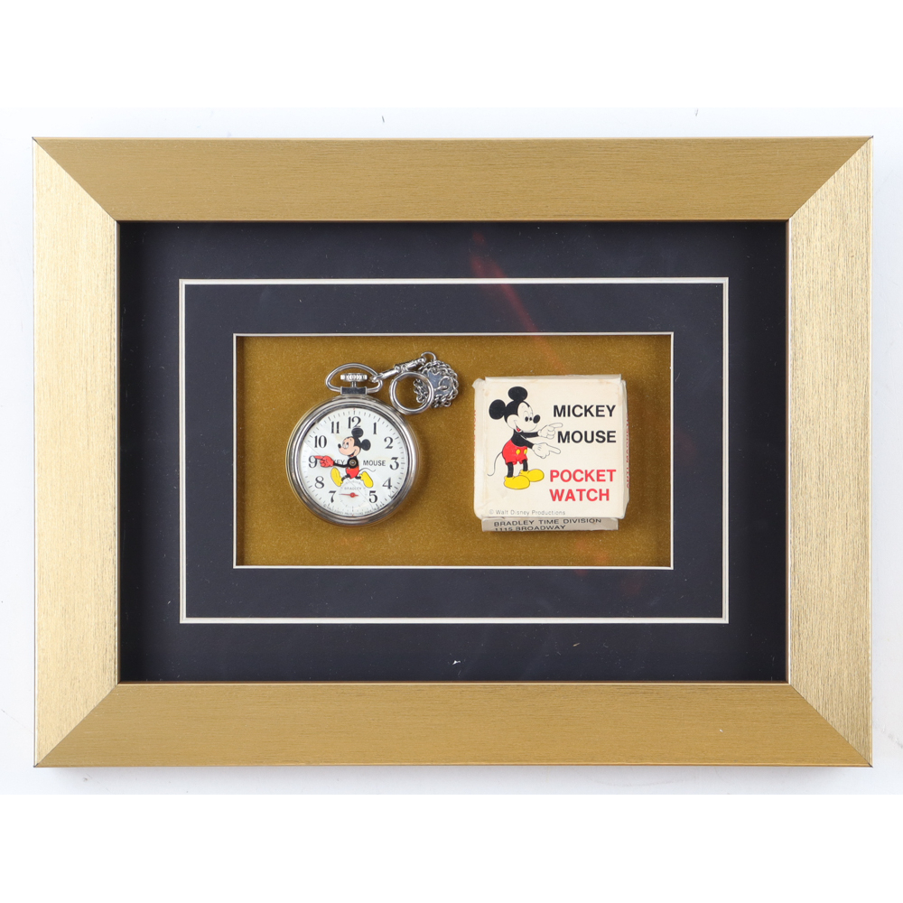 Walt Disney's Mickey Mouse Custom Framed Vintage Pocket Watch Display ...