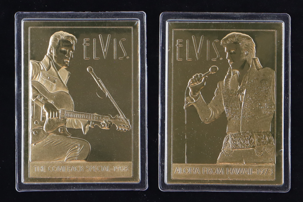 Elvis Presley Danbury Mint (2) 23Kt Gold Trading Cards | Pristine Auction