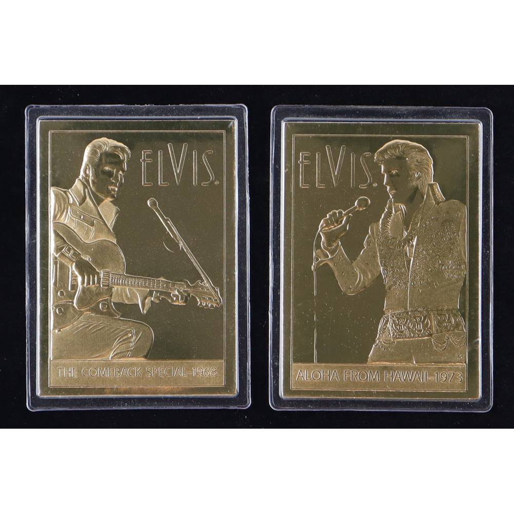 Elvis Presley Danbury Mint (2) 23Kt Gold Trading Cards | Pristine Auction