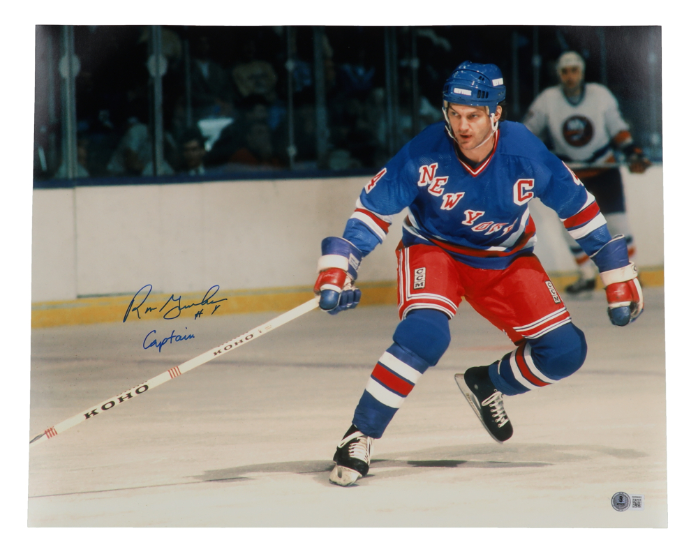 Ron Greschner Signed Rangers 16x20 Photo Inscribed "Captain" (Beckett ...