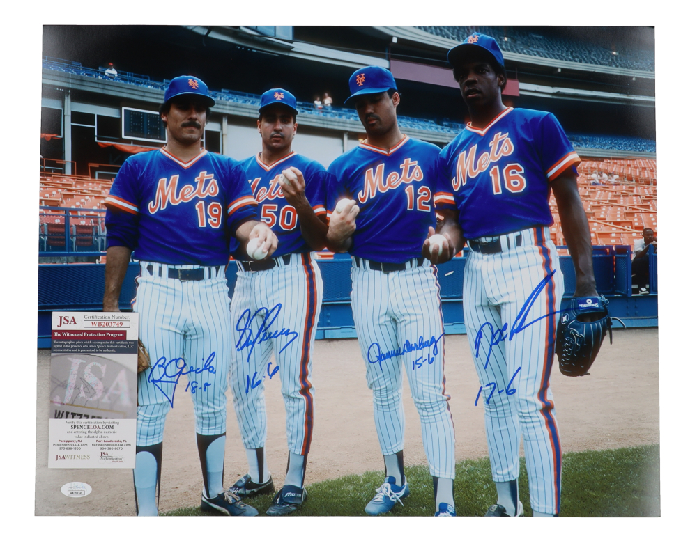 Mets 16x20 Photo Signed by (4) with Ron Darling, Doc Gooden, Sid ...