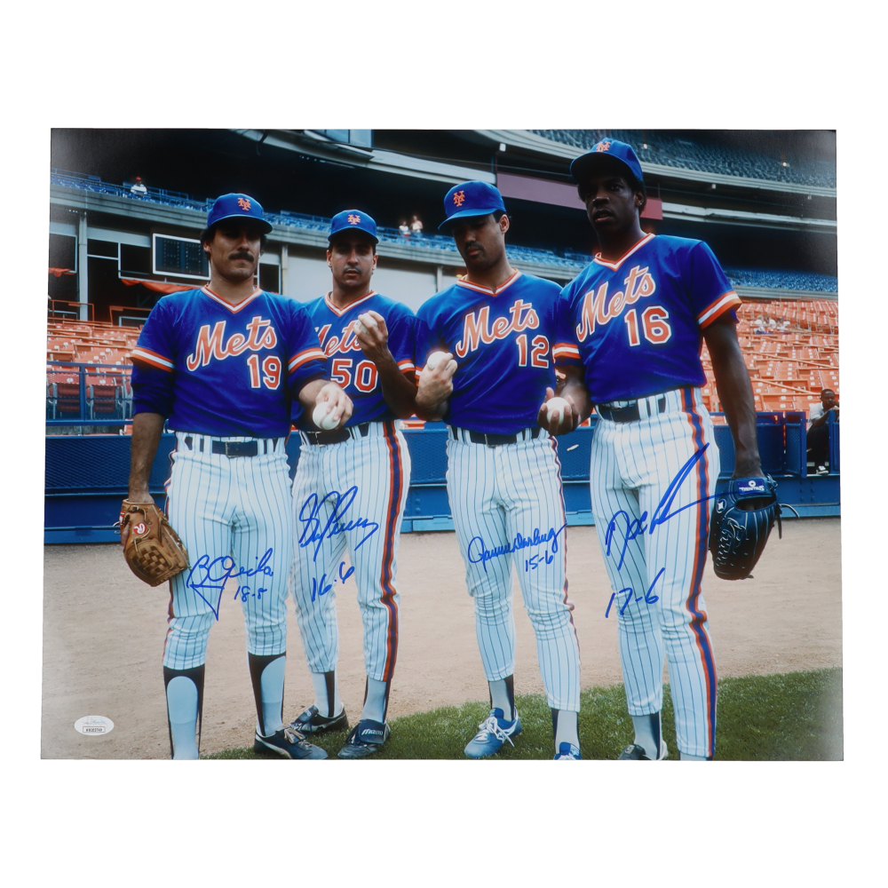 Mets 16x20 Photo Signed by (4) with Ron Darling, Doc Gooden, Sid ...