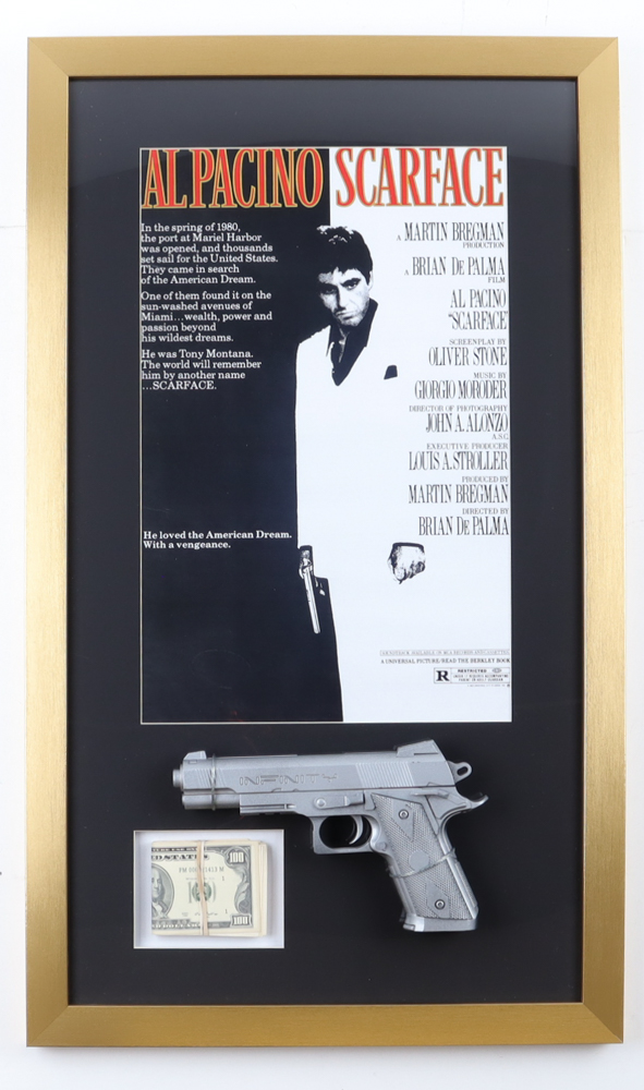"Scarface" Custom Framed Movie Poster Display with Prop Replica Money ...