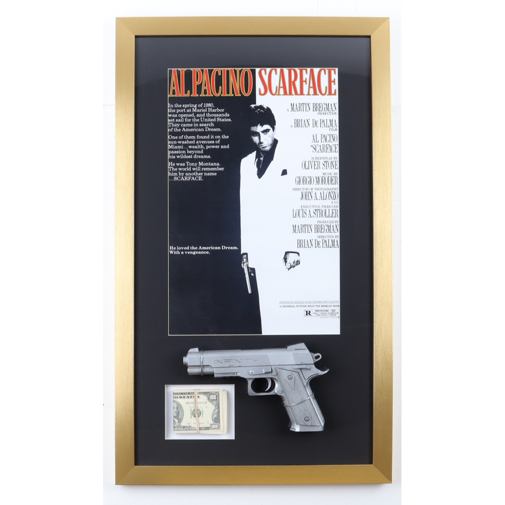 "Scarface" Custom Framed Movie Poster Display with Prop Replica Money ...