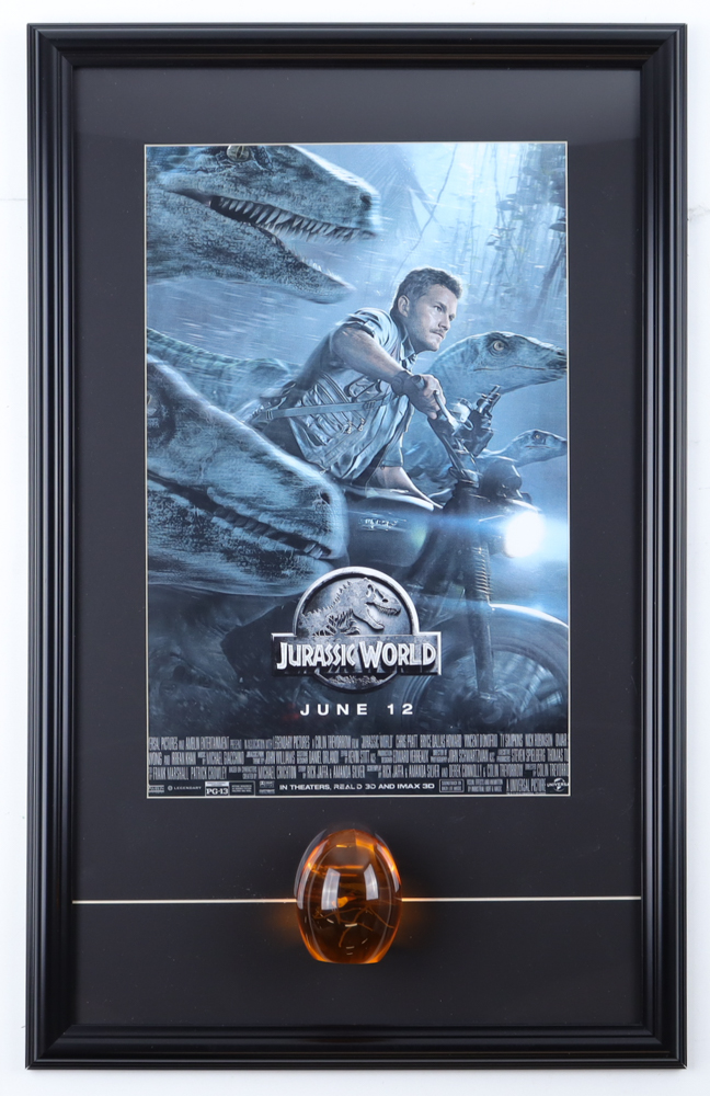 "Jurassic World" Custom Framed Movie Poster Print Display with Replica ...
