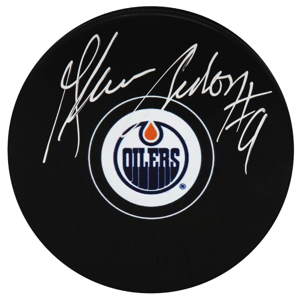 Glenn Anderson Signed Oilers Logo Hockey Puck (Schwartz) | Pristine Auction