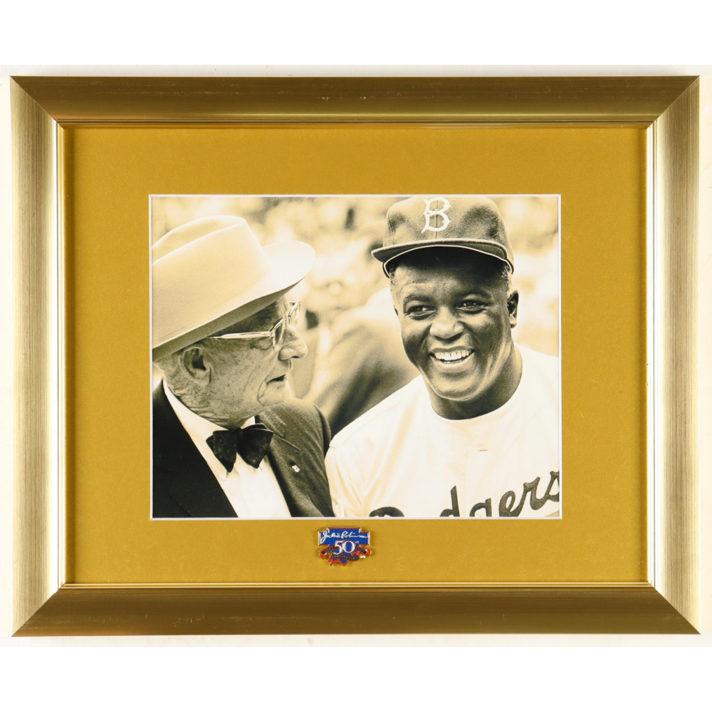 Jackie Robinson & Branch Rickey Dodgers Custom Framed Photo Display ...