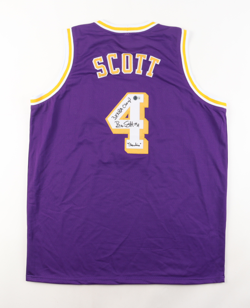 Byron Scott Signed Jersey Inscribed "3x NBA Champ" & "Showtime ...