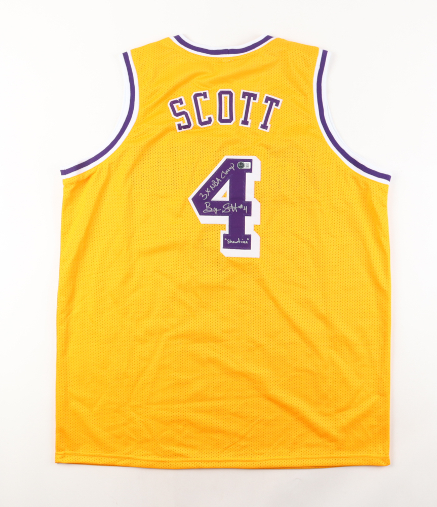 Byron Scott Signed Jersey Inscribed "3x NBA Champ" & "Showtime ...