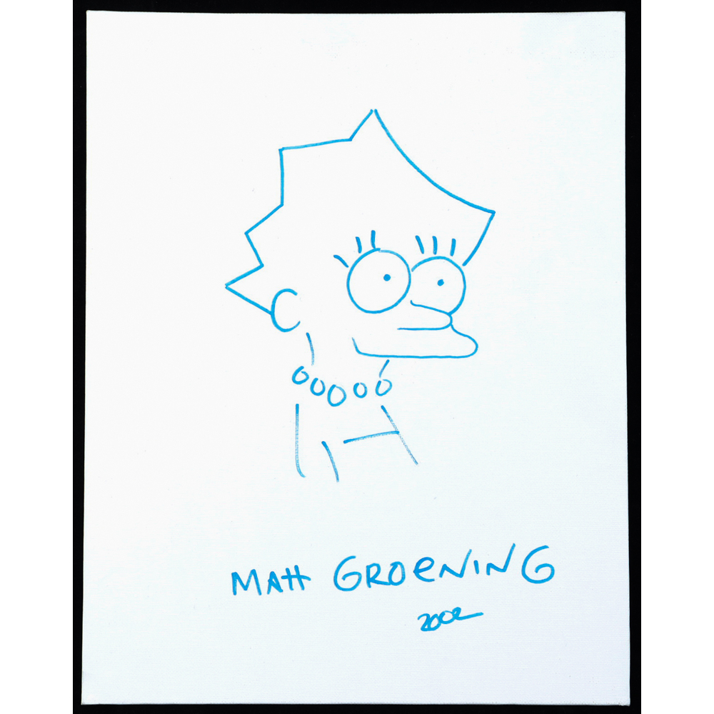 Matt Groening Signed "The Simpsons" 11x14 Sketch Inscribed "2002 ...