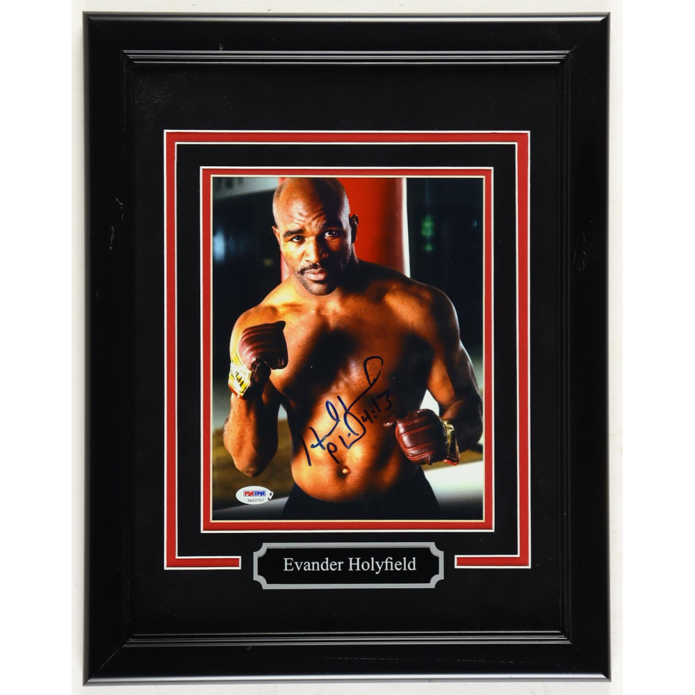 Evander Holyfield Signed Custom Framed Photo Display (PSA & Beckett ...