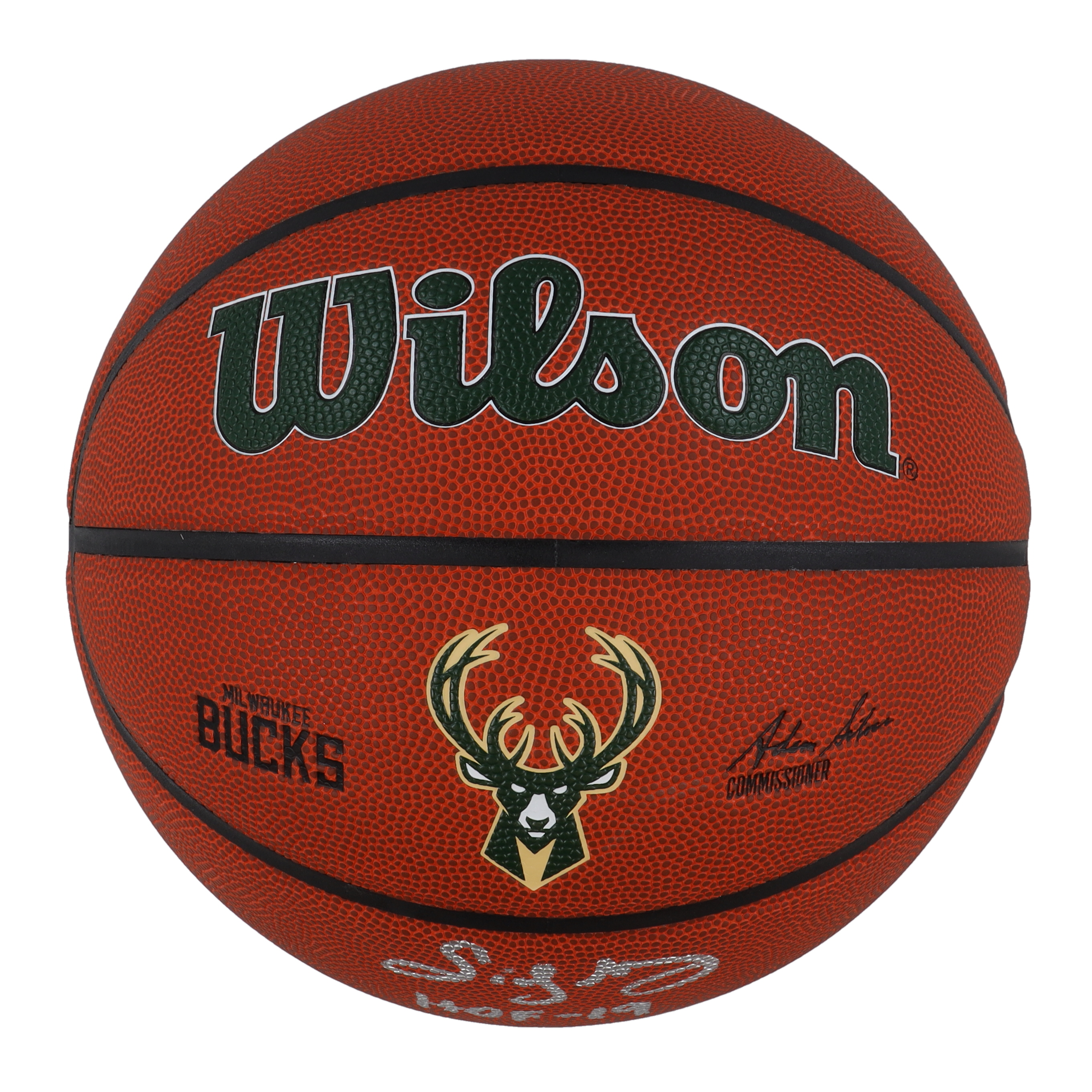 Sidney Moncrief Signed Bucks Logo NBA Basketball Inscribed "HOF 19 ...