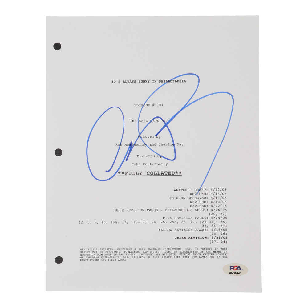 Charlie Day Signed "It's Always Sunny In Philadelphia" 8x10 Script ...