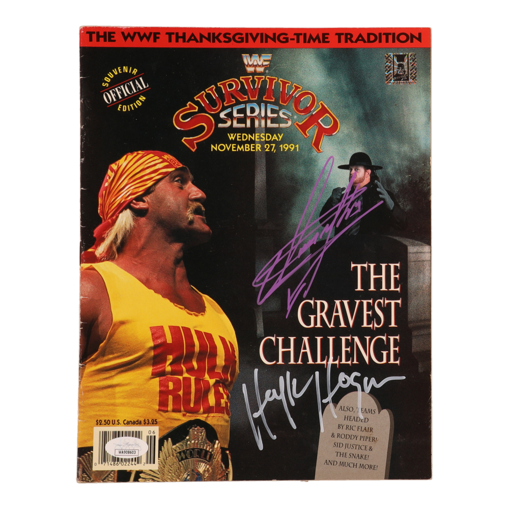The Undertaker & Hulk Hogan Signed 1991 WWF Survivor Series Program ...