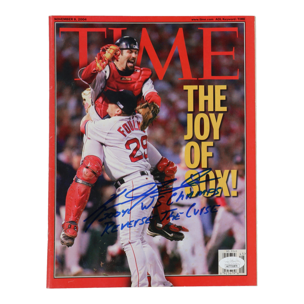 Keith Foulke & Jason Varitek Signed 2004 Time Magazine Inscribed "2004 ...