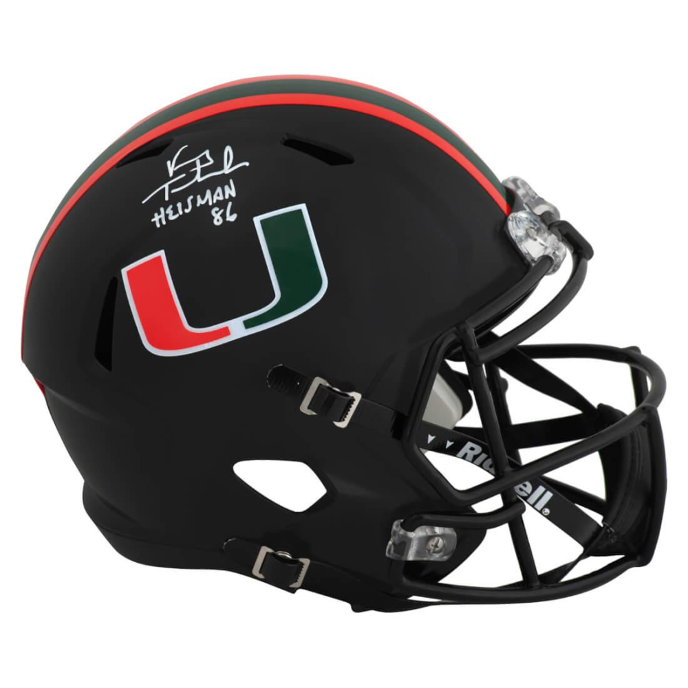 Vinny Testaverde Signed Miami Hurricanes Full-Size Speed Helmet ...