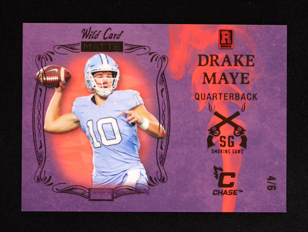 Drake Maye 2023 Wild Card Matte Smoking Guns Chase Purple #SGDM RC #4/6 ...