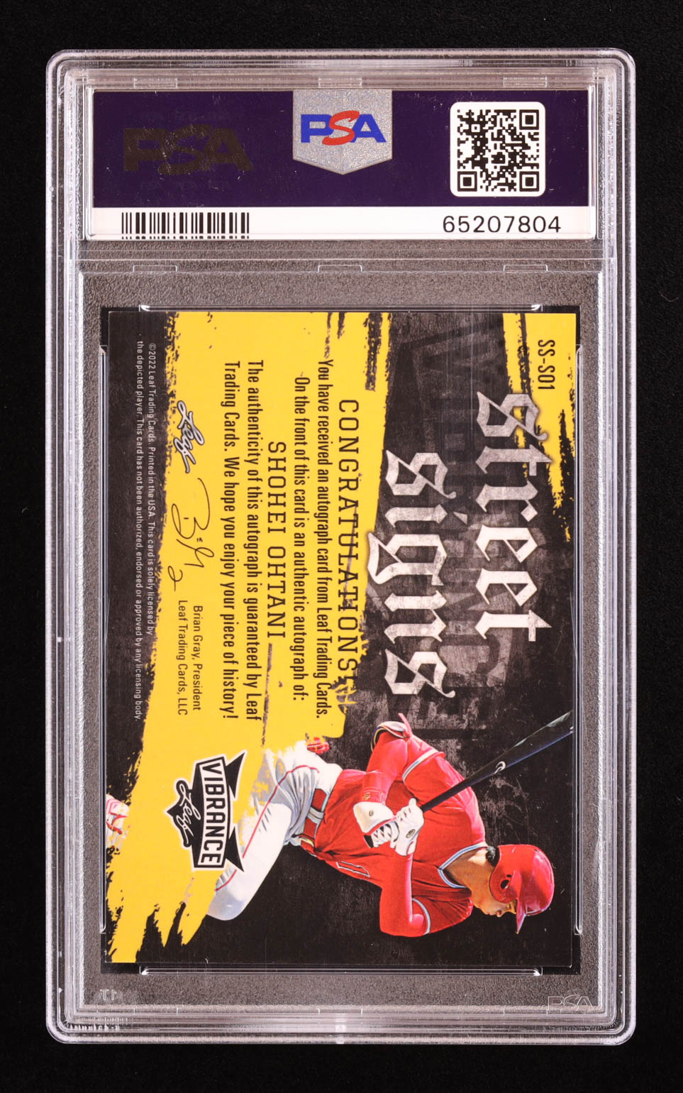 Shohei Ohtani 2022 Leaf Vibrance Street Signs Autographs Prismatic Gold ...