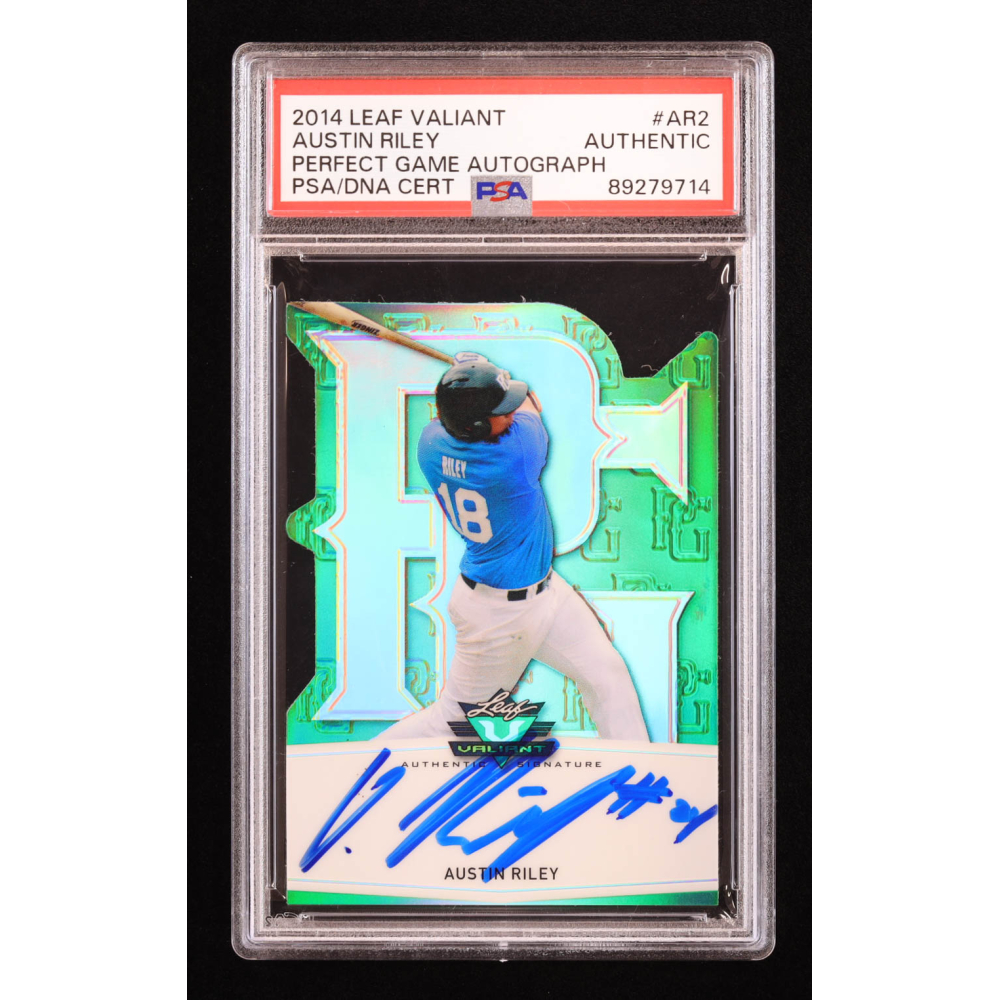 Austin Riley 2014 Leaf Valiant Perfect Game Die Cut Autographs ...