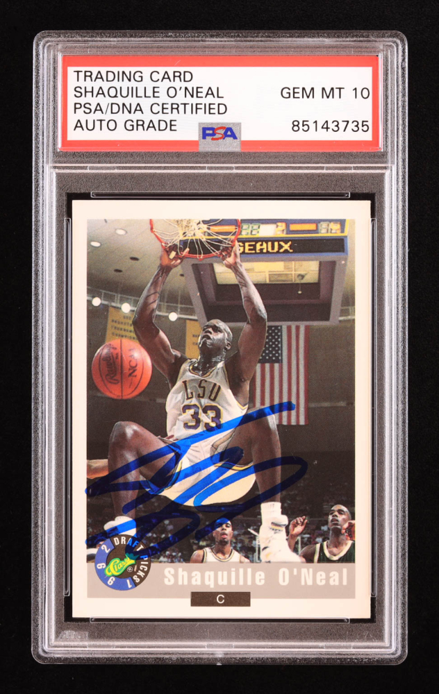 Shaquille O'Neal Signed 1992 Classic #1 RC (PSA | Autograph Grade 10 ...