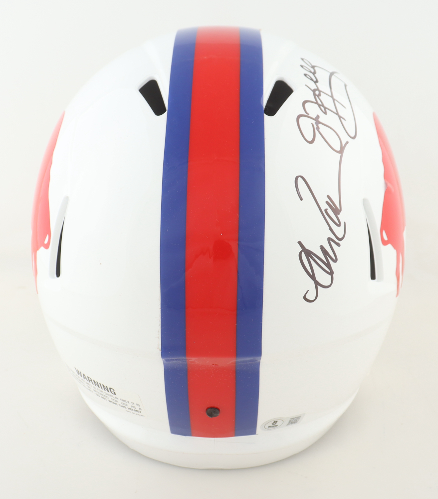 Jim Kelly, Thurman Thomas & Andre Reed Signed Bills Full-Size Throwback ...