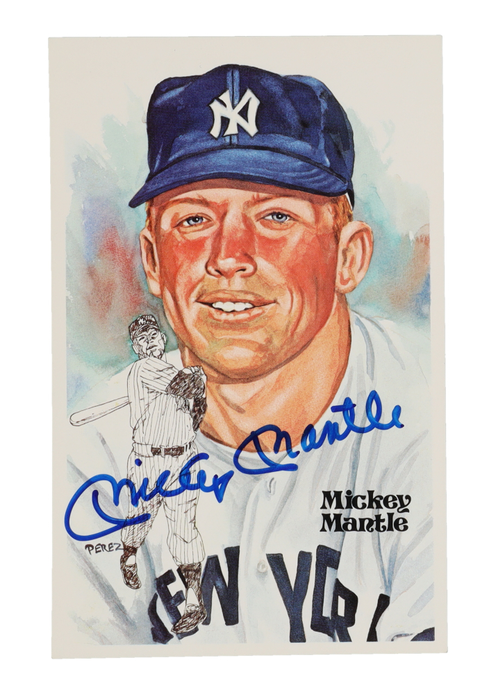 Mickey Mantle Signed 1981 Perez-Steele Hall of Fame Postcard #145 (JSA ...