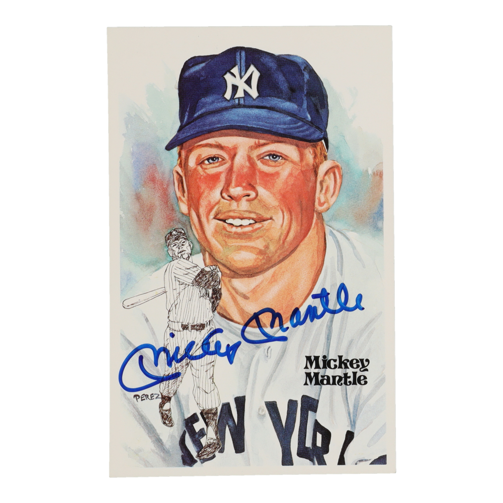Mickey Mantle Signed 1981 Perez-Steele Hall of Fame Postcard #145 (JSA ...