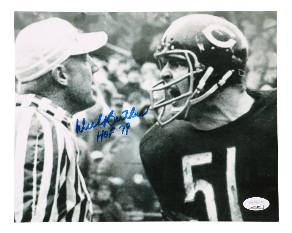 Dick Butkus Signed Bears 8x10 Photo Inscribed Hof 79 Jsa Pristine